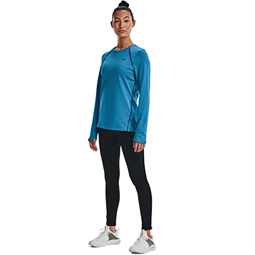 Under Armour Women's Cozy Crew Long Sleeve Crew Neck T-Shirt, Radar Blue (422)/White, Medium