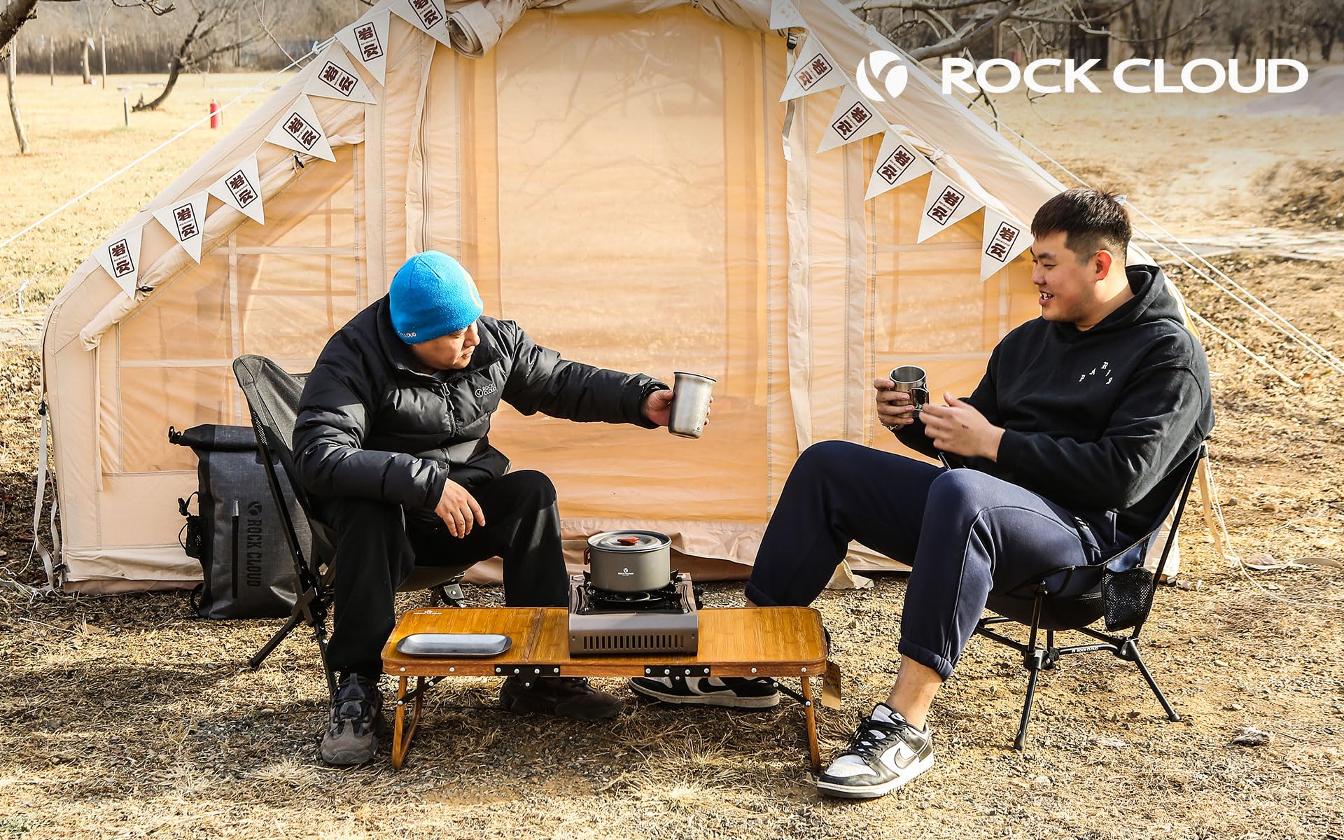 ROCK CLOUD Portable Camping Table Aluminum Folding Camp Table Lightweight in a Bag for Outdoor Camping Hiking Backpacking