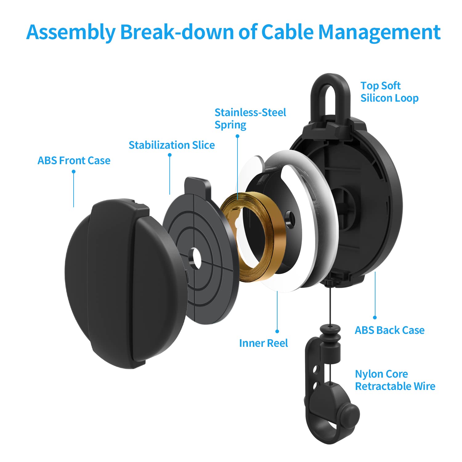 VeeR VR Cable Management Compatible for Quest 2 Link Cable Cord Suspension VR Ceiling Pulley System for Quest/Rift S/Valve Index/HTC Vive/PSVR VR Pulley VR Accessories - 6 Packs Black