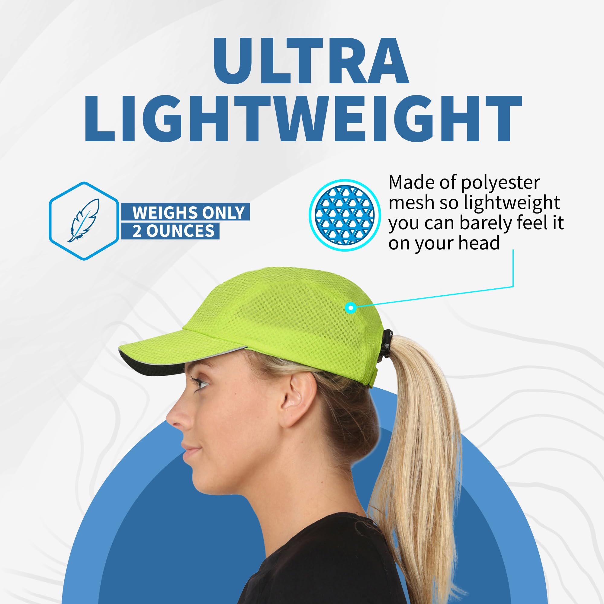 TrailHeads Women's Race Day Performance Running Cap, Lightweight & Quick Drying Mesh Sports Hat with Reflective Trim, Adjustable Fit - White-Cool Green-Pink Punch 3-pk