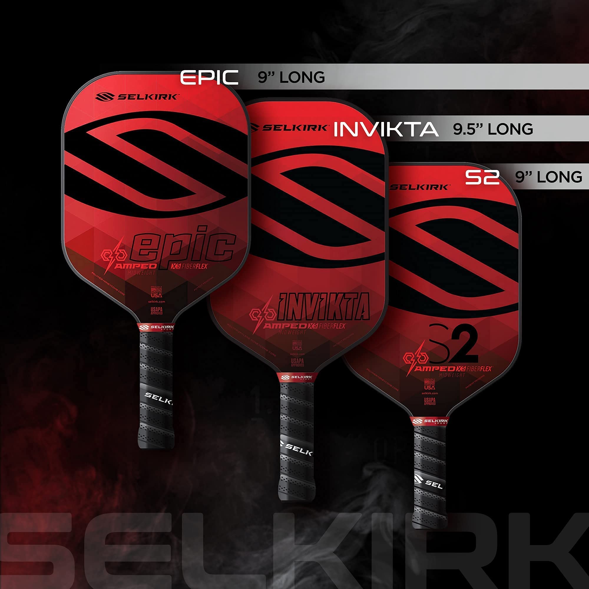 Selkirk Amped Pickleball Paddle | Fiberglass Pickleball Paddle with a Polypropylene X5 Core | Pickleball Rackets Made in The USA | 2021 S2 Lightweight Sapphire Blue |