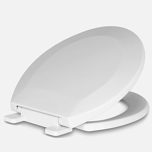 Round Toilet Seat, Slow Close, Thickened Material, No Wiggle Never Loosen, Easy To Install And Clean, Fit Most Round Toilets, White (16.5â)