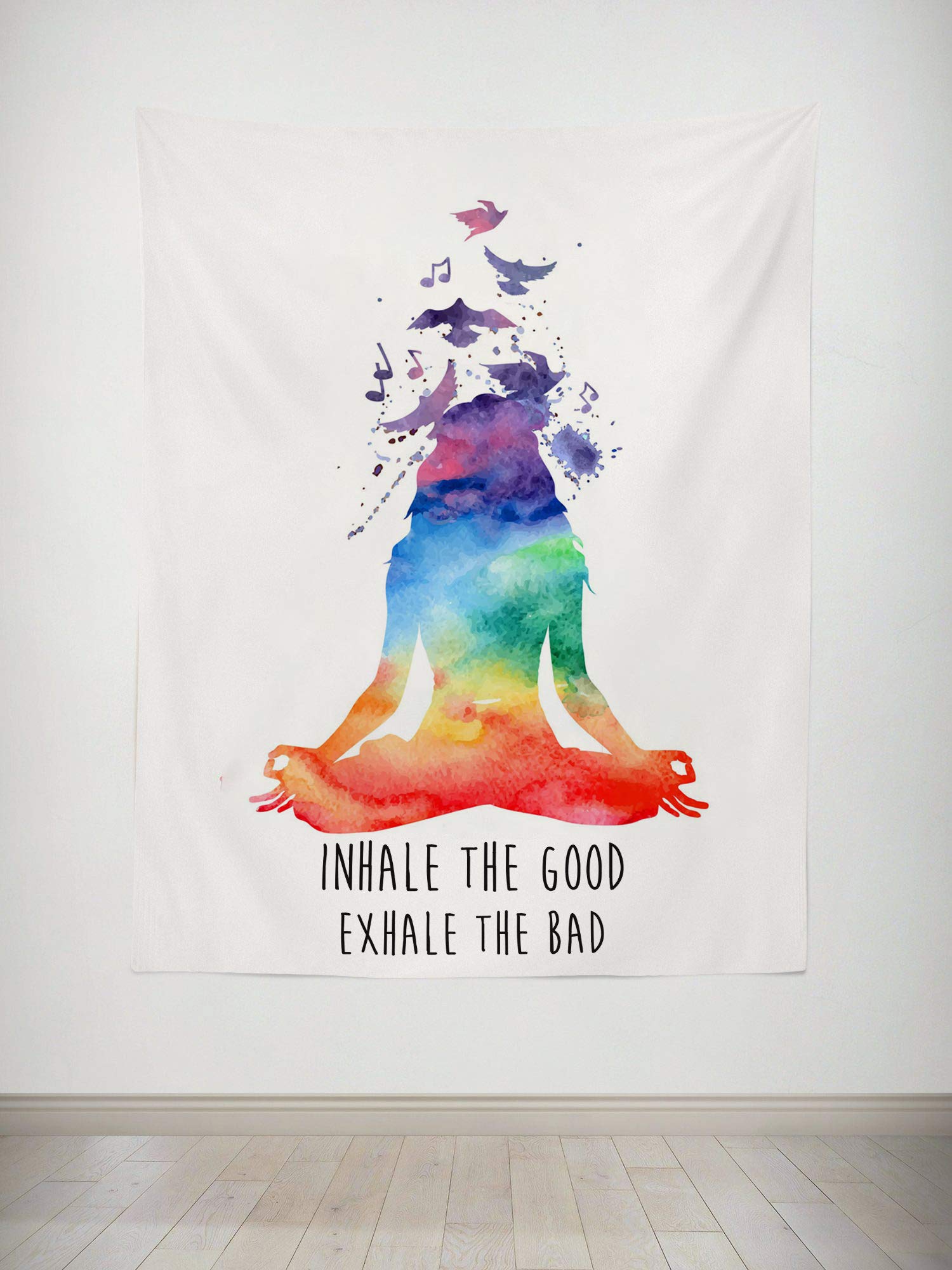 Simpkeely Colorful Chakra Tapestry, Yoga Meditation Studio Room Decorations, Meditating Peace Wall Art Hanging Tapestries, Indian Psychedelic Art Mural for Bedroom Living Room Home Décor - 51" x 59"