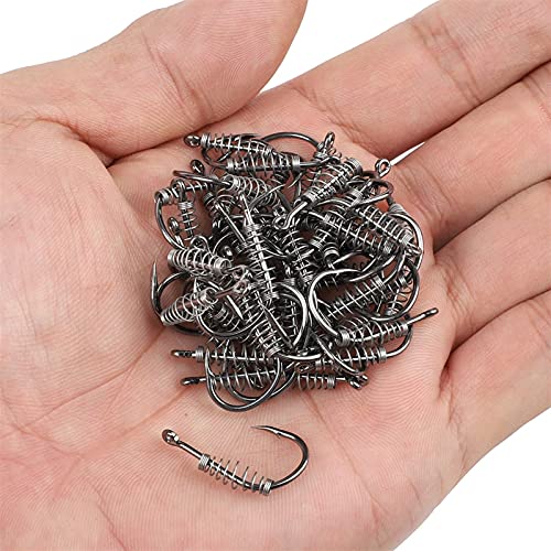 Tingting1992 Fishing Hooks 10/20 pcs Set Barbed Swivel Spring Jig Carp Hook Single Circle Fishinhook Fly Fishing Accessories Tackle Super Sharp (Color : 10pcs, Model Number : 3)