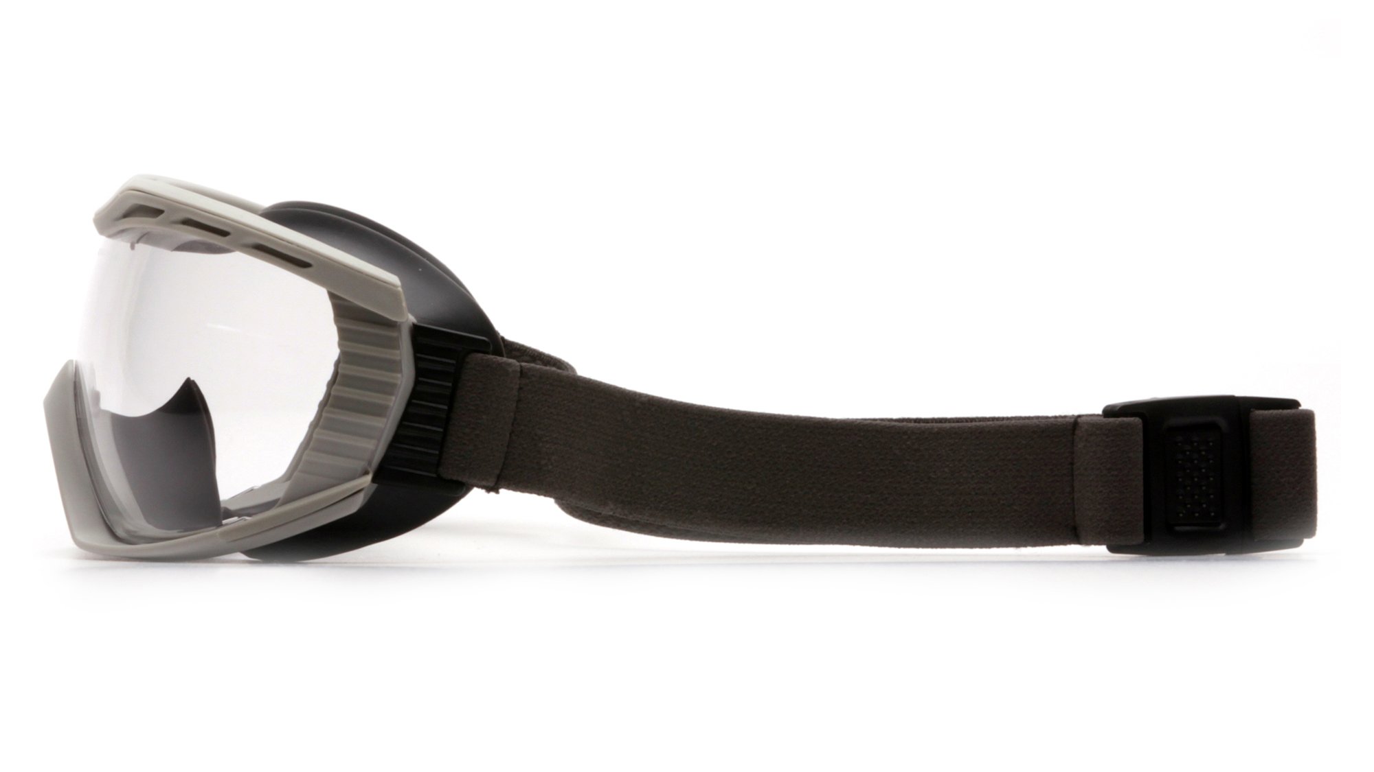Pyramex Capstone Chemical Splash Goggle With Clear Anti-Fog Lens And Gray Frame Includes Cloth Strap