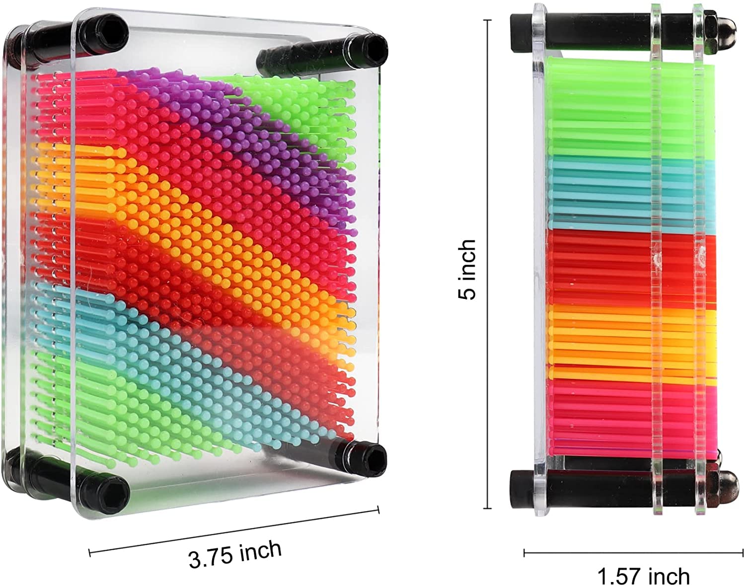 ZJMZZM 3D Pin Art Toy – Unique Rainbow Plastic Pin Art Board for Kids,3.7 * 5 inch 3D Pin Impression Sculpture Needle Toys to Inspire Imagination and Creativity for Children (Small)