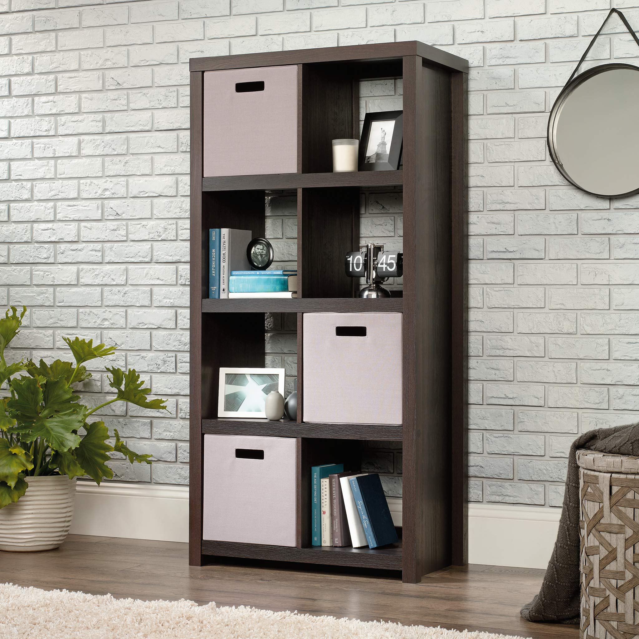 Sauder HomePlus 8-Cube Bookcase, Lintel Oak finish