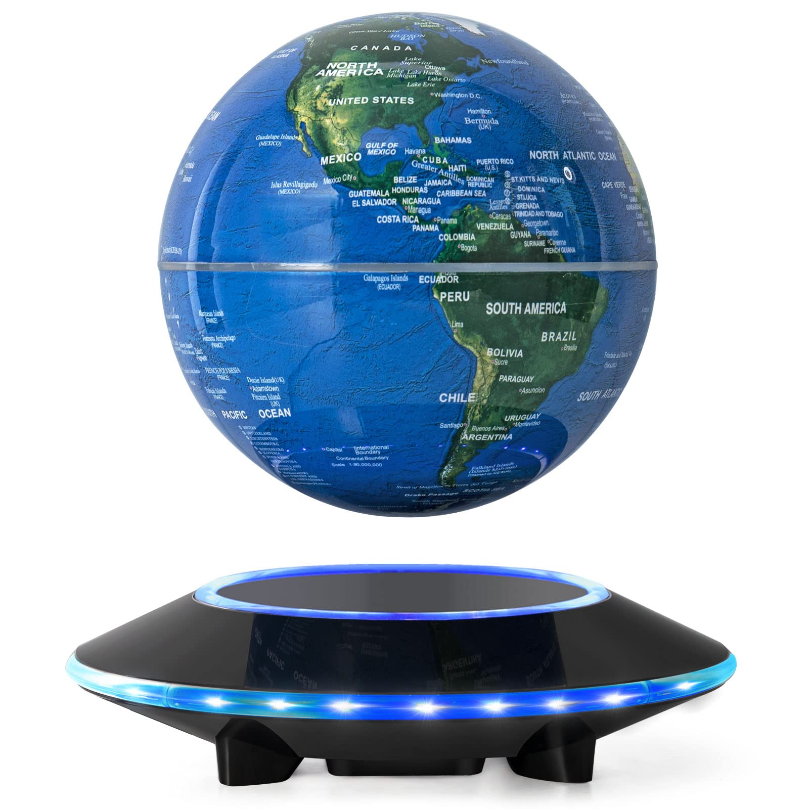 Magnetic Levitation Floating Globe Anti Gravity Rotating World Map with LED Light for Educational Gift Home Office Desk Decoration