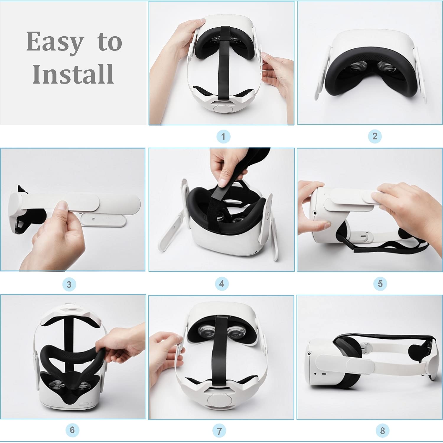 YBHMO Adjustable Head Strap Compatible for Oculus Quest 2,Oculus Quest 2 Elite Strap Replacement,Enhanced Support and Comfort in VR