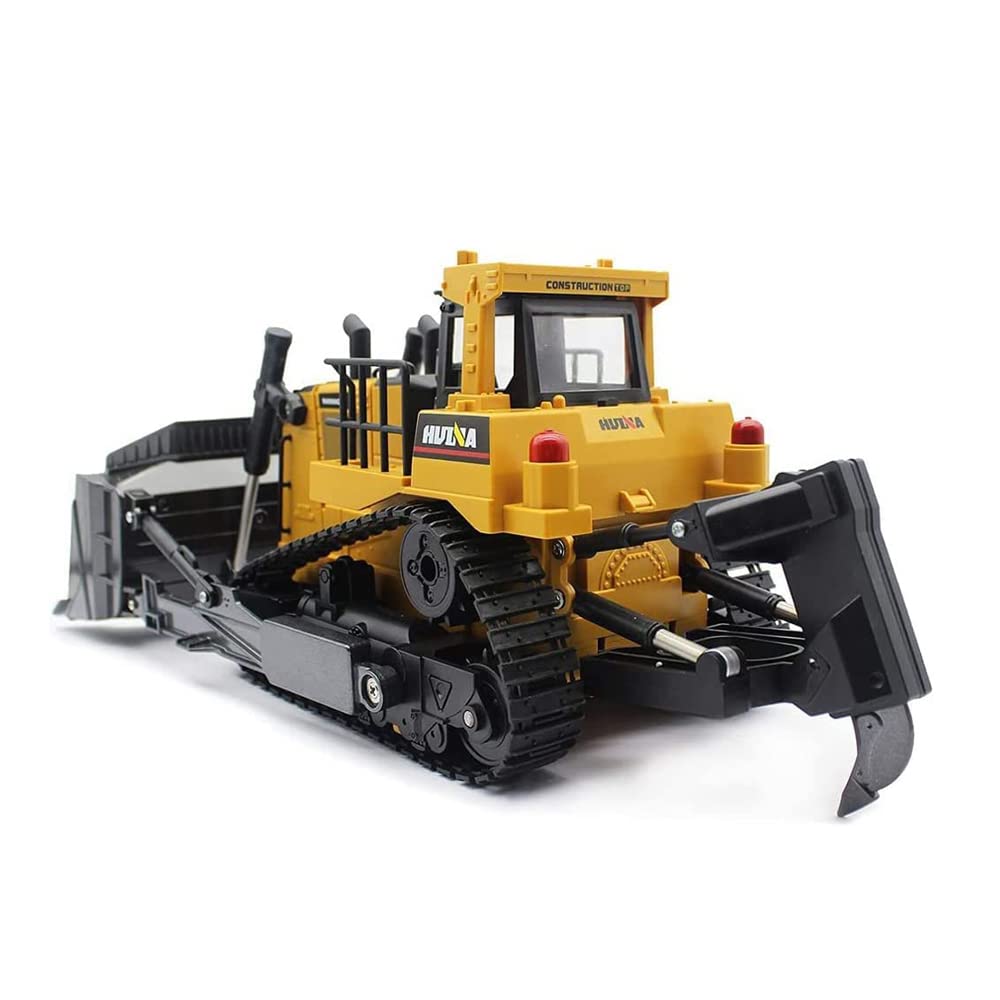 ZRYYWAN RC Bulldozer Toy 1/16 Scale 9CH RC Front Loader Tractor, Full Functional 2.4Ghz Remote Control Bulldozer RC Construction Vehicles Truck Toys Gift with Light and Sound for Kids Adults
