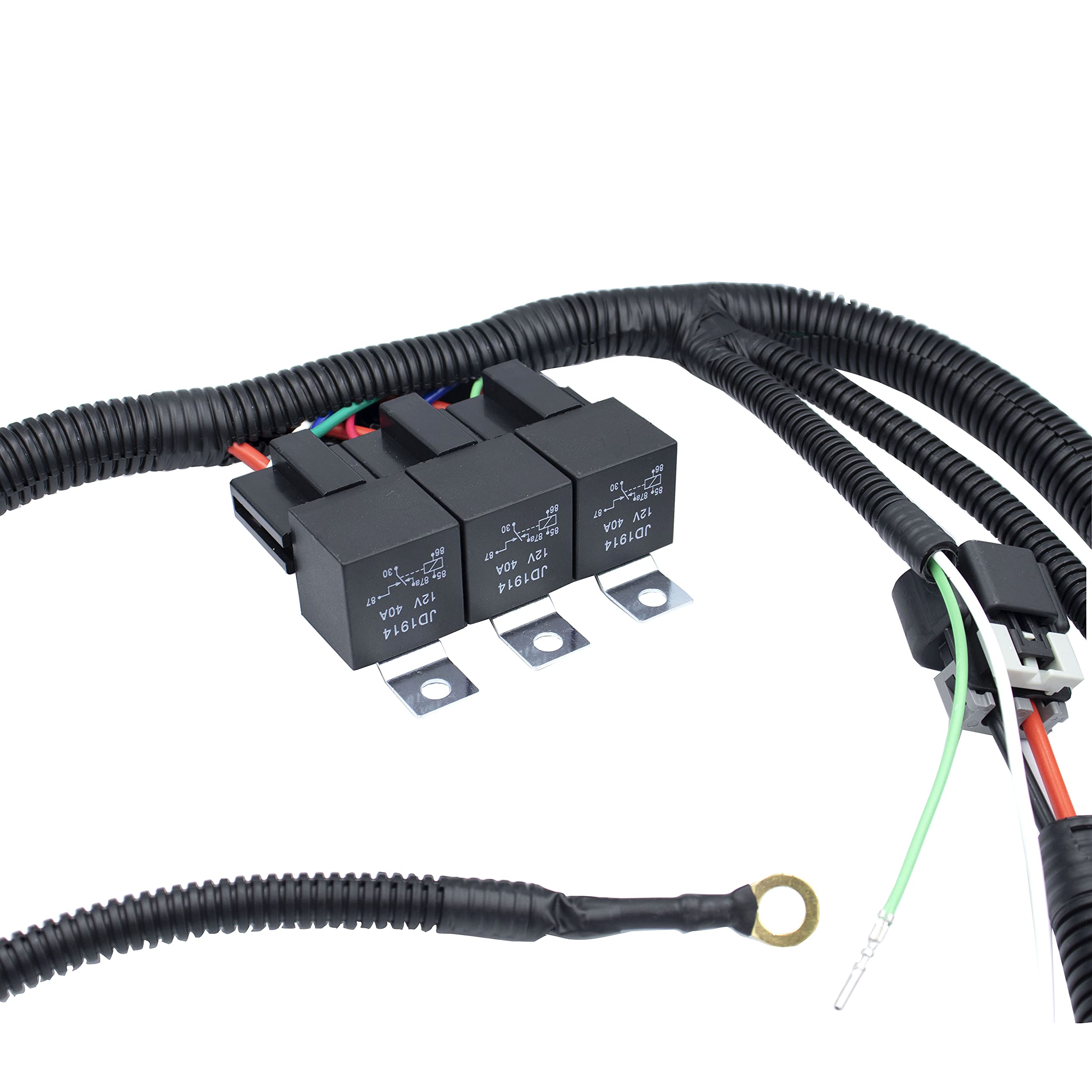 Woopeey Electric Dual Fan Upgrade Wiring Harness Fit for GM 1999β2006 ECU Control Electric Cooling Fan Wire Harness Kit Replace OE # 7L5533A226T