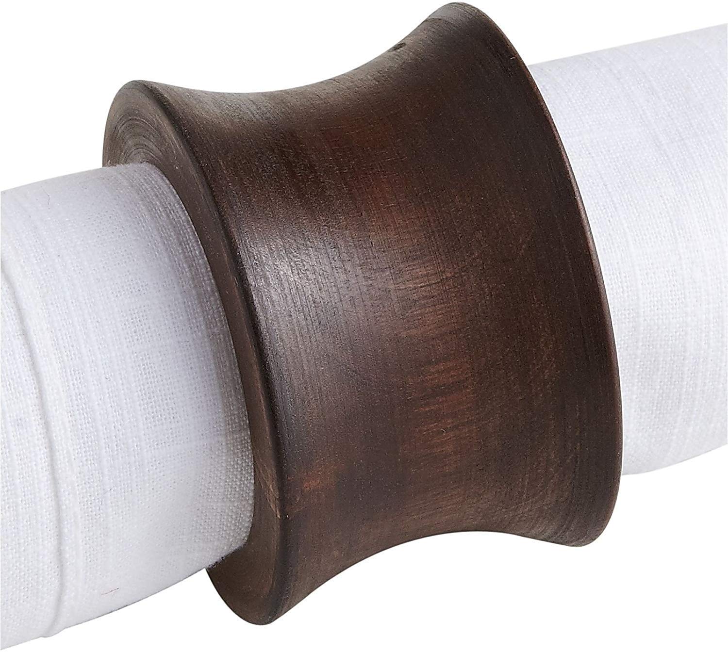 UNI_CRAFTS Handmade Concave Wood Napkin Ring Set for Dining Table Decoration (6)