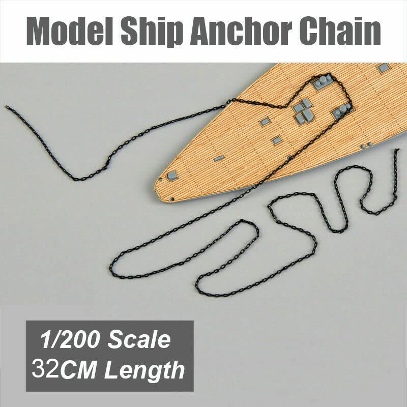 TEAFIRST 1/200 Scale Model Ship Anchor Chain Alloy 60cm Length DIY Boats Kits Accessory