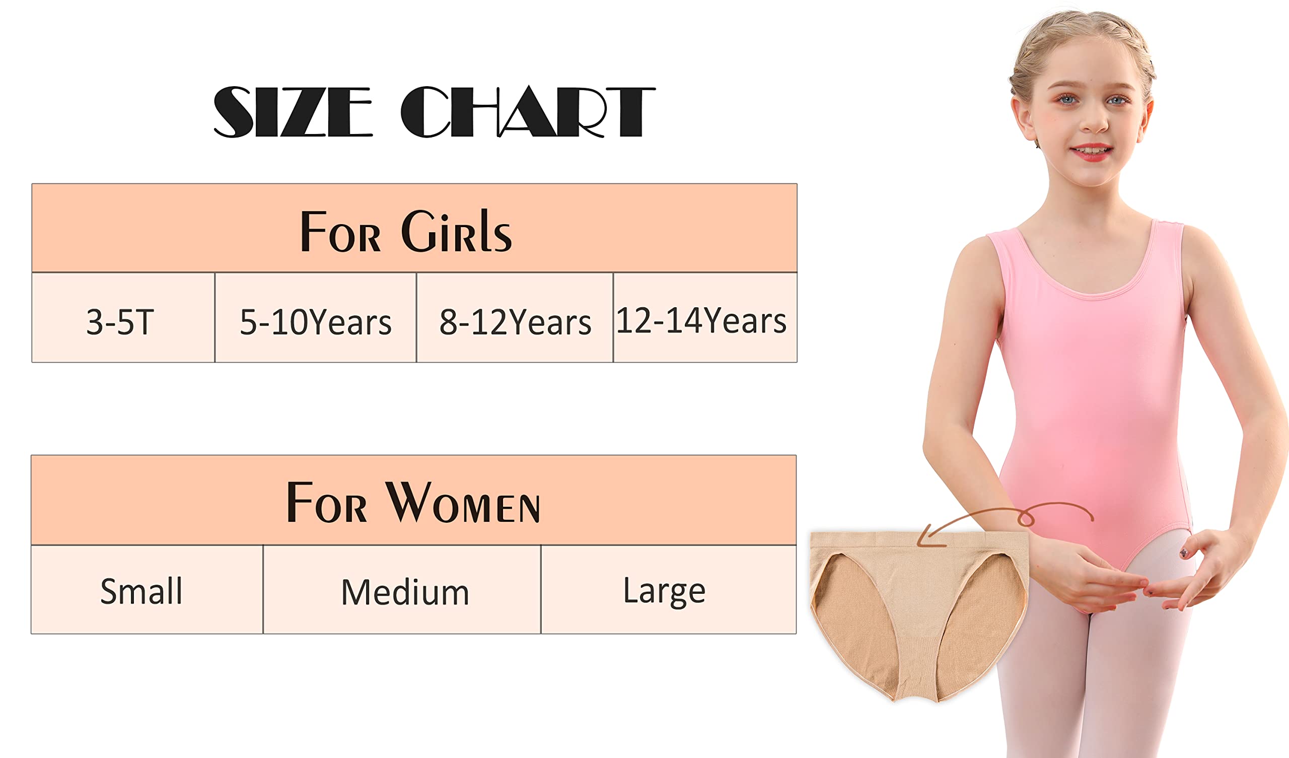 WYHDY Women Camisole Undergarment Leotard Ballet Briefs Seamless Underwear Dance Wear(SM7C15)