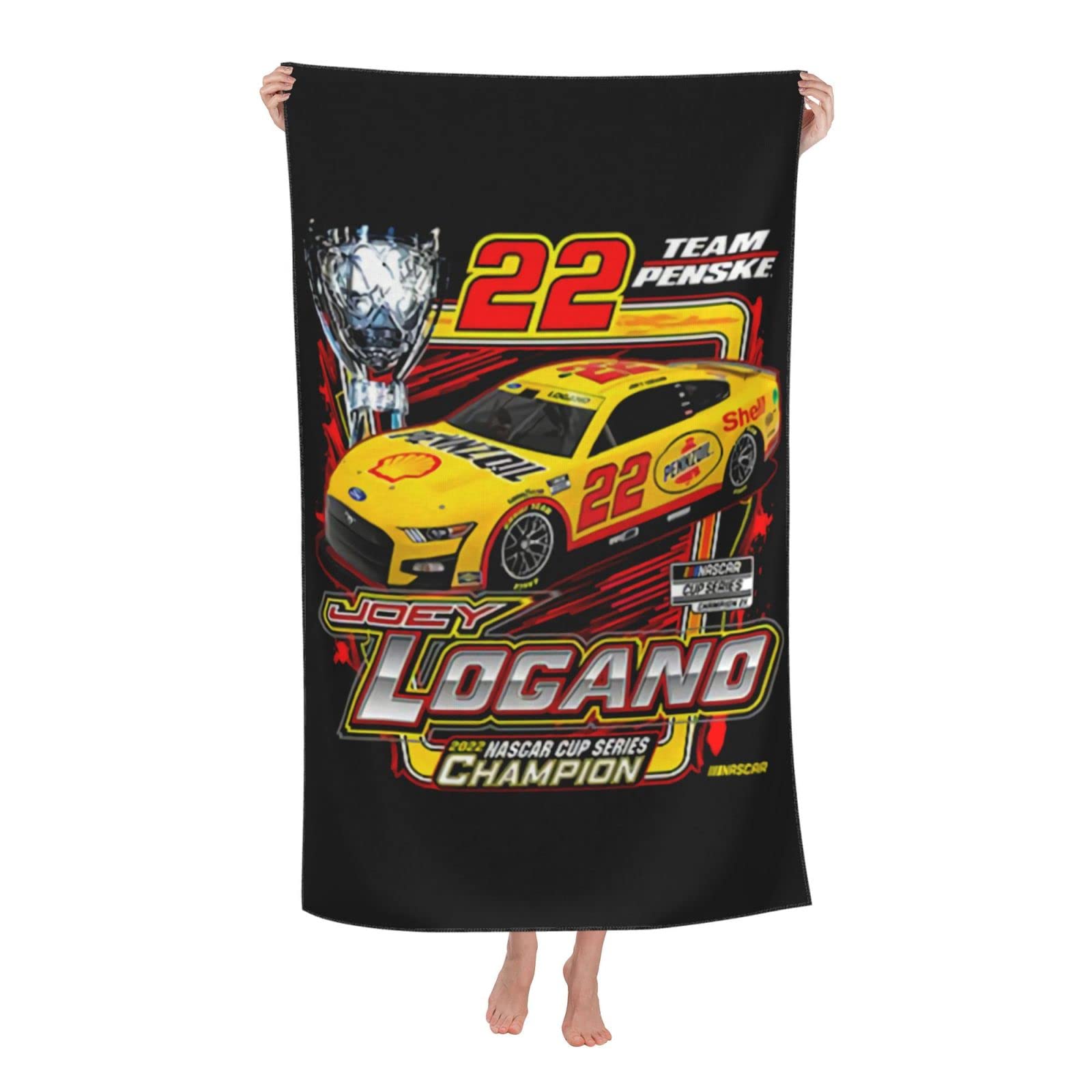 RATRIG Joey Logano 22 Beach Towel Soft and Quick Dry Swim Bath Microfiber Lightweight Absorbent Blanket Travel Carpet Rug 32x52 in