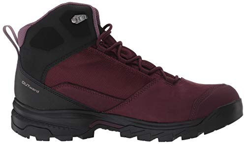 Salomon Outward Gore-TEX Hiking Boots for Women, Wine Tasting/Black/Quail, 5
