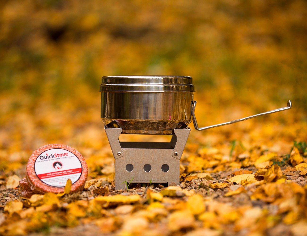 QuickStove Portable Cook Kit - Multi-Fuel Stove, Stainless Steel Pot and Fuel