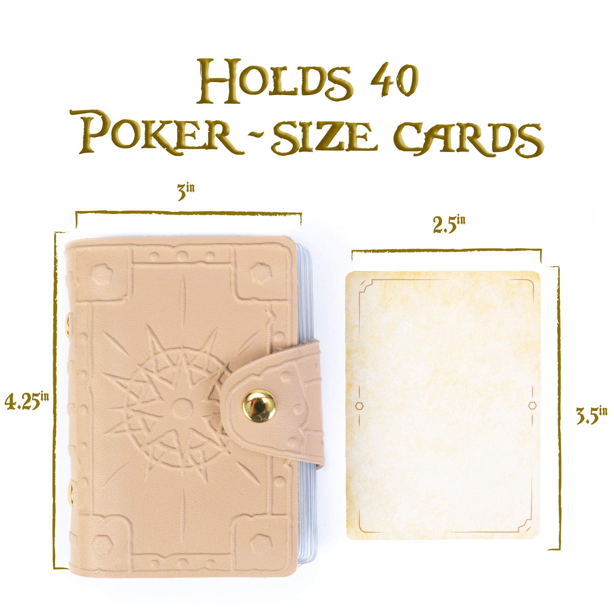 Stratagem Pocket Compendium Spellbook Holder| 26 Pages per Book & 54 Playing Cards| Tabletop RPG Fantasy Game|Tome of Glory