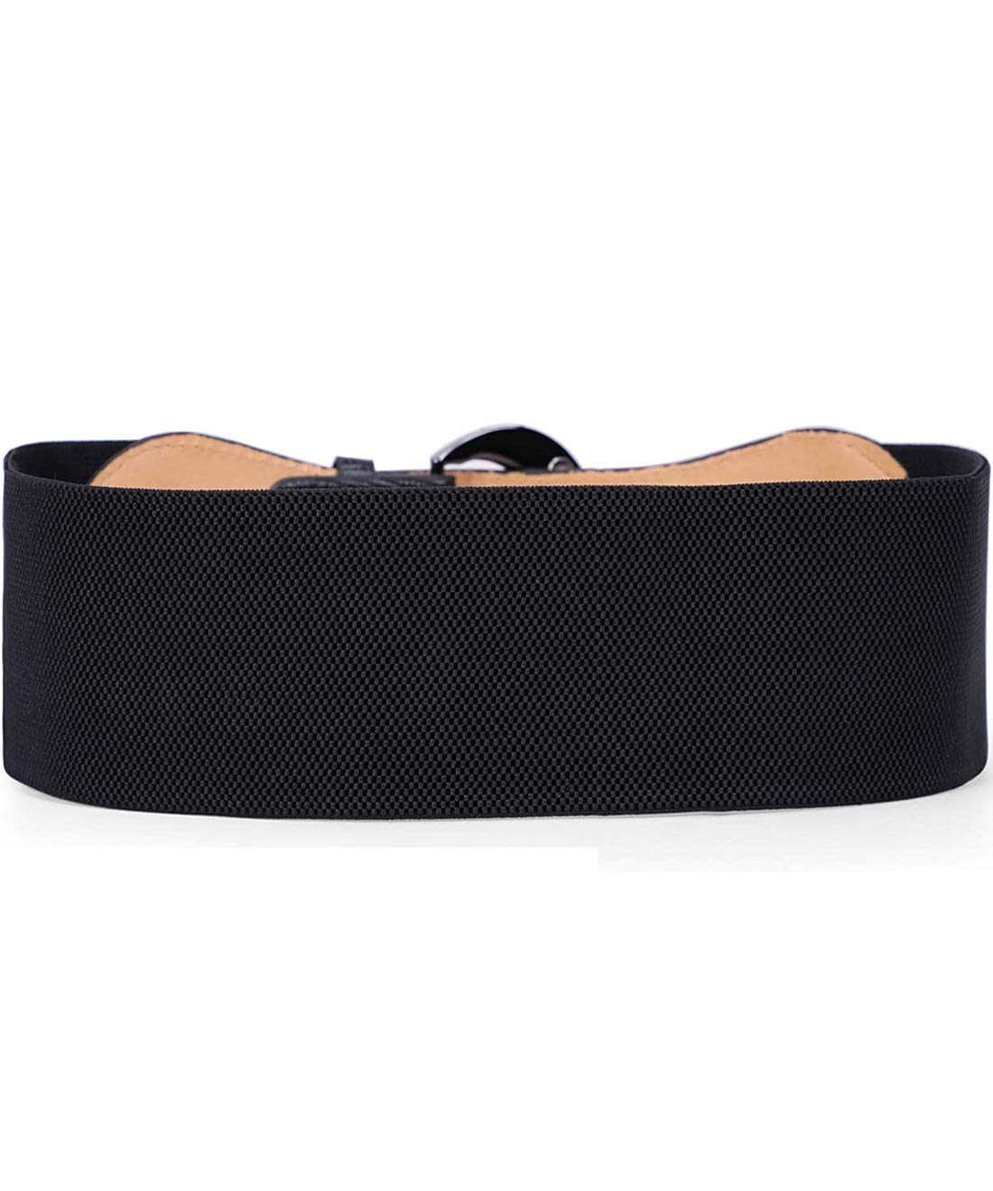 Yuni Sophy 3 pieces of women's wide belts, waist belts, leather elastic belts, ladies dresses, decorative belt hooks (Black, Large)