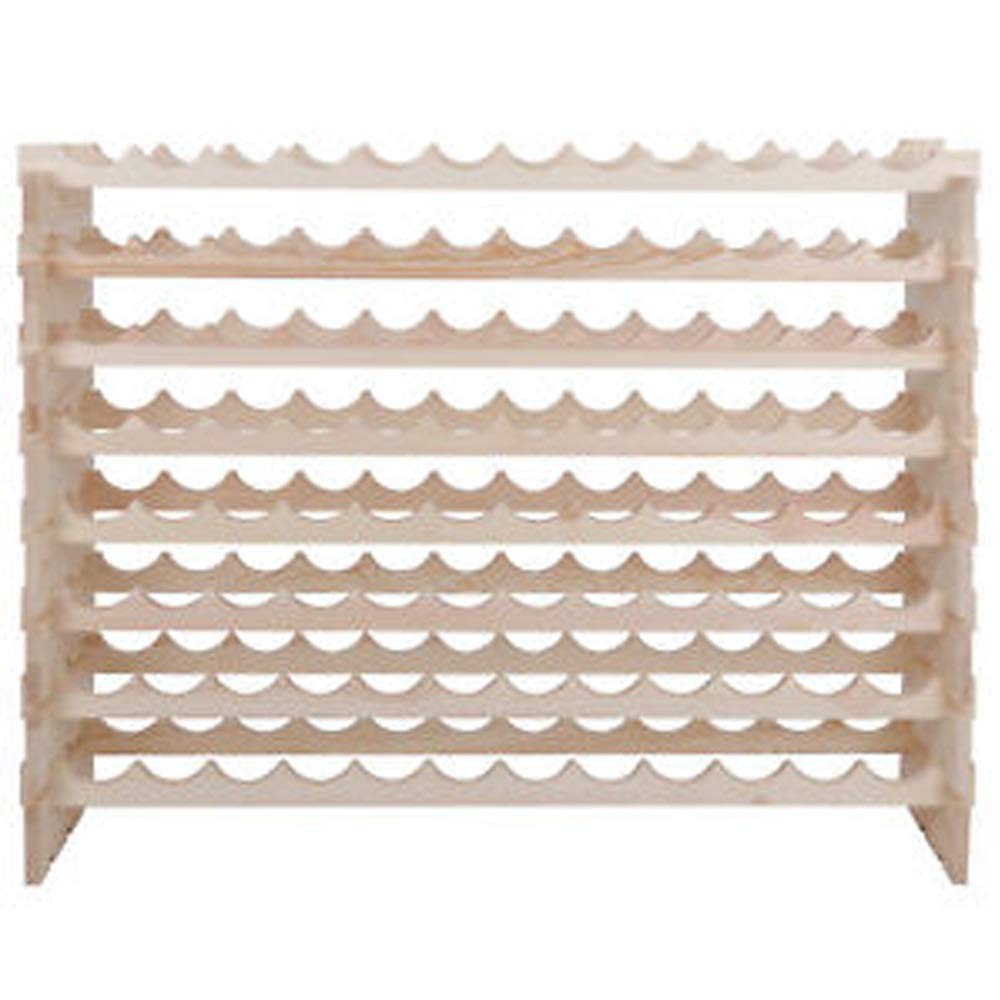 Stackable Wine Wooden Rack 96 Bottles Mount Holder Kitchen Exhibition Organizer