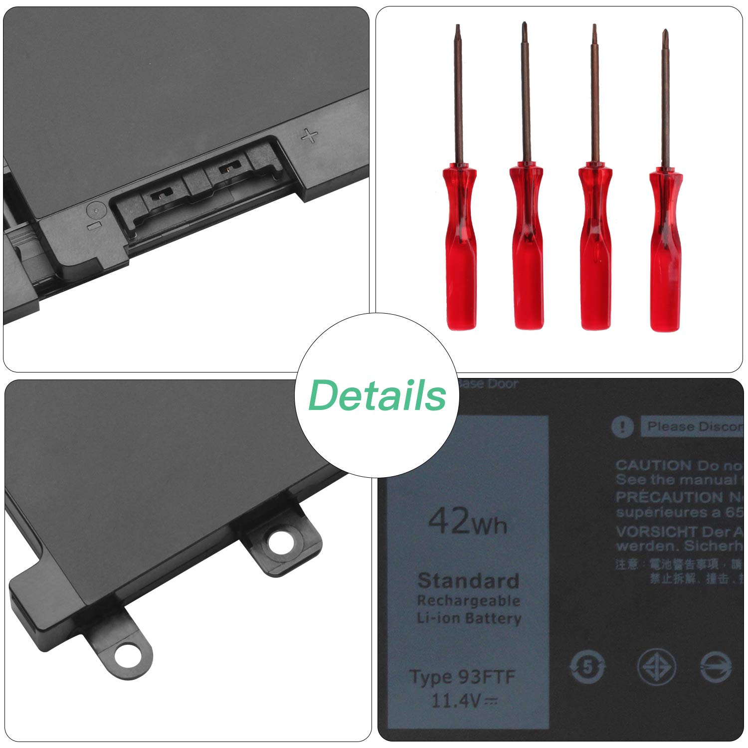 Ouside 93FTF Laptop Battery Compatible with DELL Latitude 5280 5480 5580 5590 5490 5288 5290 5488 E5280 E5480 E5580 E5490 E5590 E5290 Precision 15 3520 3530