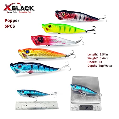 XBLACK Hard Fishing Lures Set 20PCS Minnow Popper Jointed Frog Cicada Cricket Baits for Beginner Starter, XBLACK Baits, Catch Big Fish!