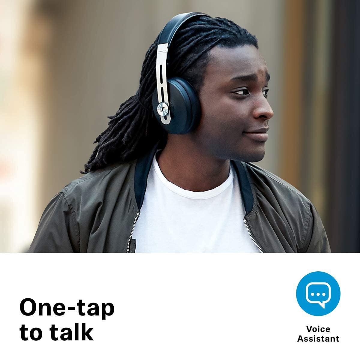 Sennheiser Momentum 3 Wireless Noise Cancelling Headphones with Alexa, Auto On/Off, Smart Pause Functionality and Smart Control App, Black White (Renewed)