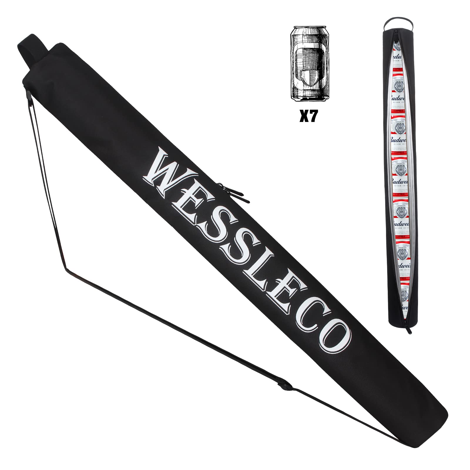 Wessleco Beer Cooler Bag, Beer Sleeve Golf Cooler Bag for Cans Fully Insulated Can Cooler Sleeves