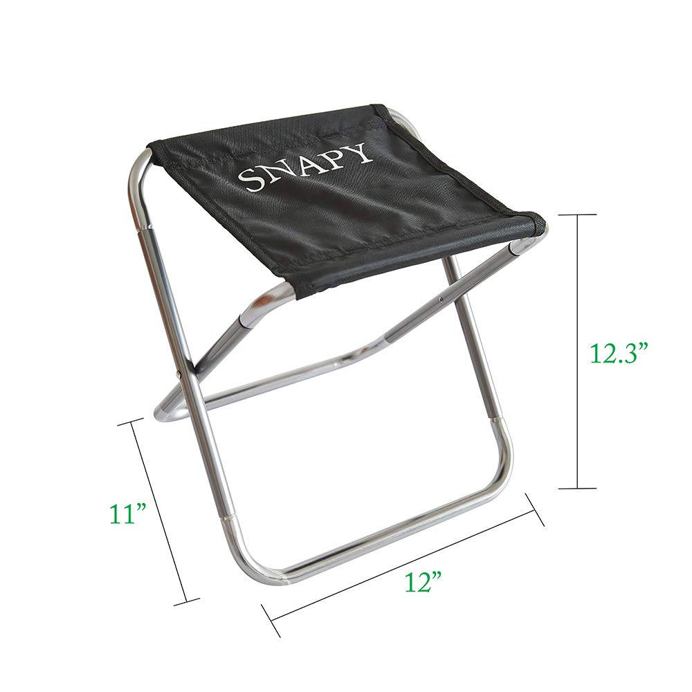 SNAPY 2-Pack Mini Folding Camping Stool, Lightweight Camp Stool, Portable Folding Camp Chair, Ultralight Camping Chair for BBQ, Camping, Fishing, Travel, Hiking (Silver Grey & Blue)