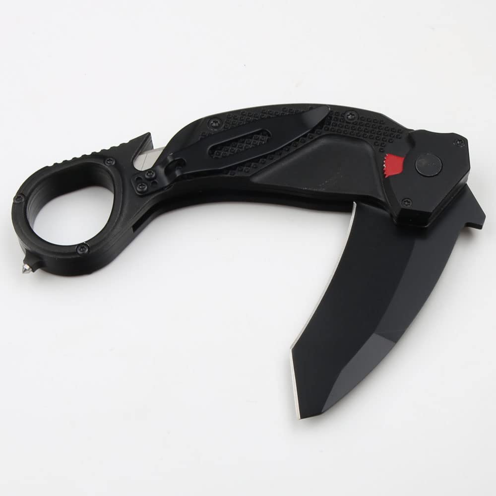 WRM Tactical Pocket Hunting Folding Knives, Glass Breakers, Seat Belt Cutters, Survival Knives for Emergency Situations, 6061 Aluminum Handle