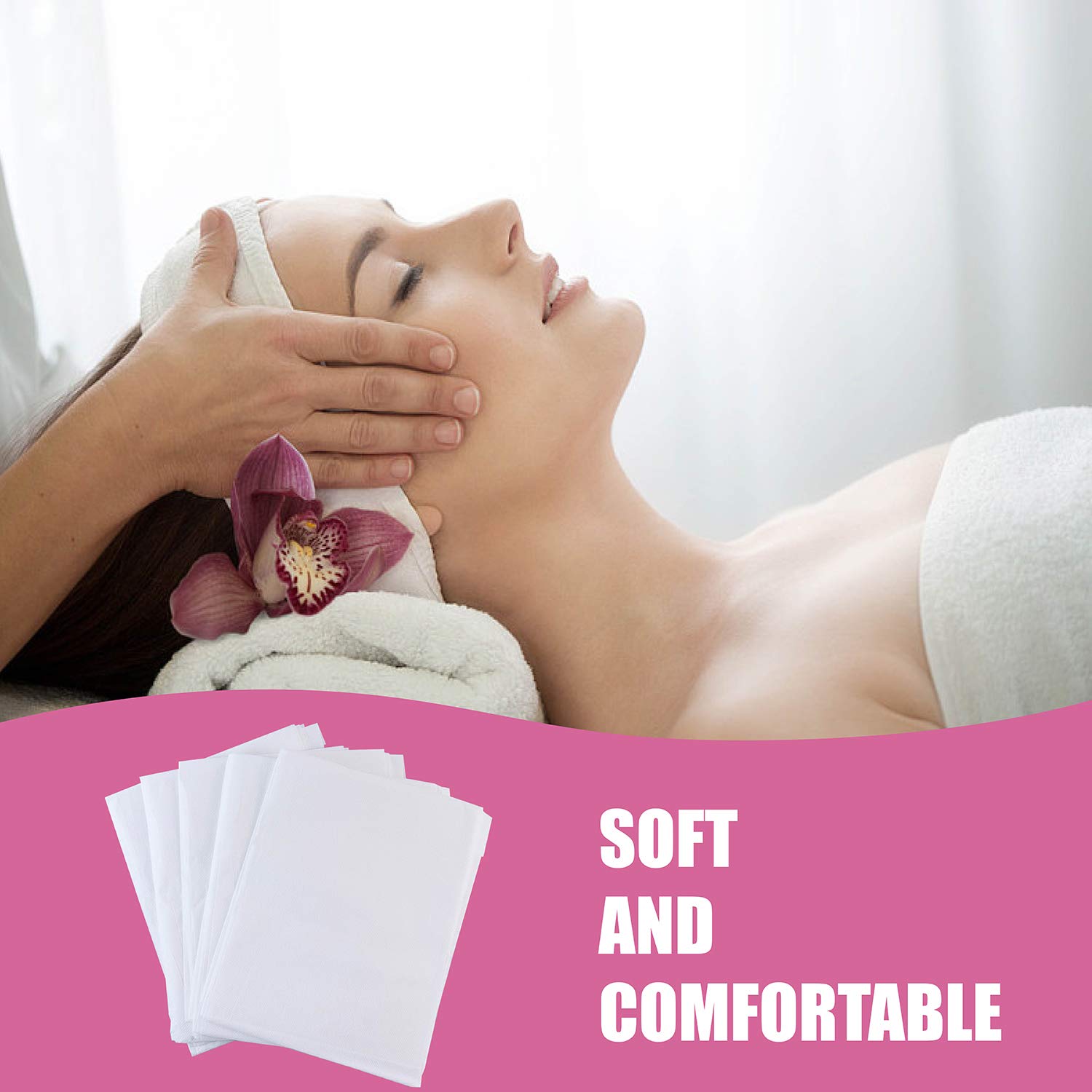 Sawella 25PCS Massage Table Cover,Disposable Bed Sheet, Non-woven Fabric Massage Table Sheet, Waterproof Massage Bed Cover,Large Size 31" x 70"