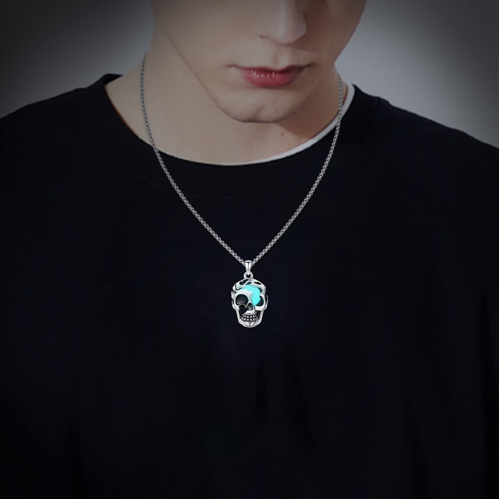 TRISHULA Firefly Necklace, 925 Sterling Silver Glow in the Dark Firefly Lightning Bug Pendant for Women Luminous Firefly Jewelry Gift for Christmas Birthday
