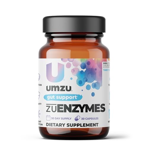 UMZU ZuEnzymes Digestive Enzymes Supplement | 21 Enzymes for Gut Health Support, Digestion & Nutrient Absorption | Helps Break Down Lactose, Carbs, Proteins & Fats (30 Day Supply | 30 Capsules)