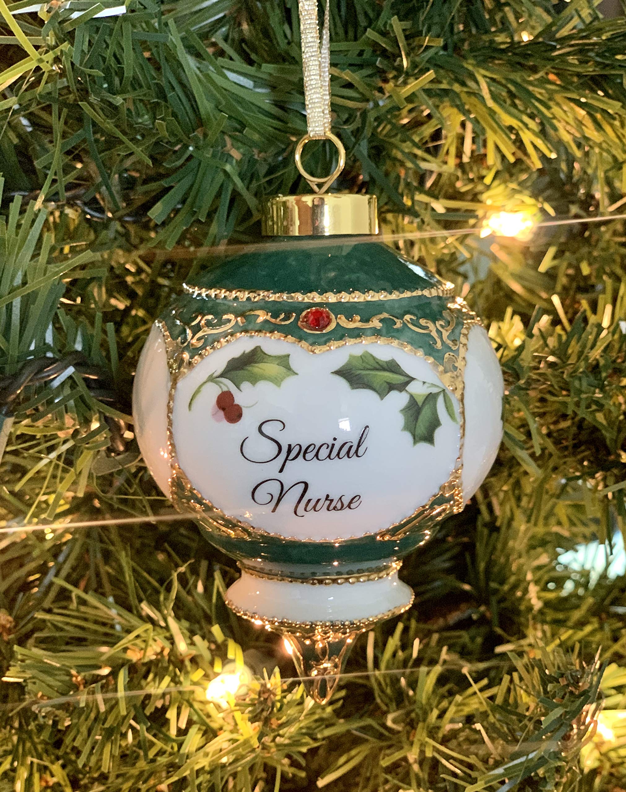 Special Nurse Victorian Ball Hanging Holiday Ornament - Perfect Thank You Gift for Nurse/Caretaker for Christmas