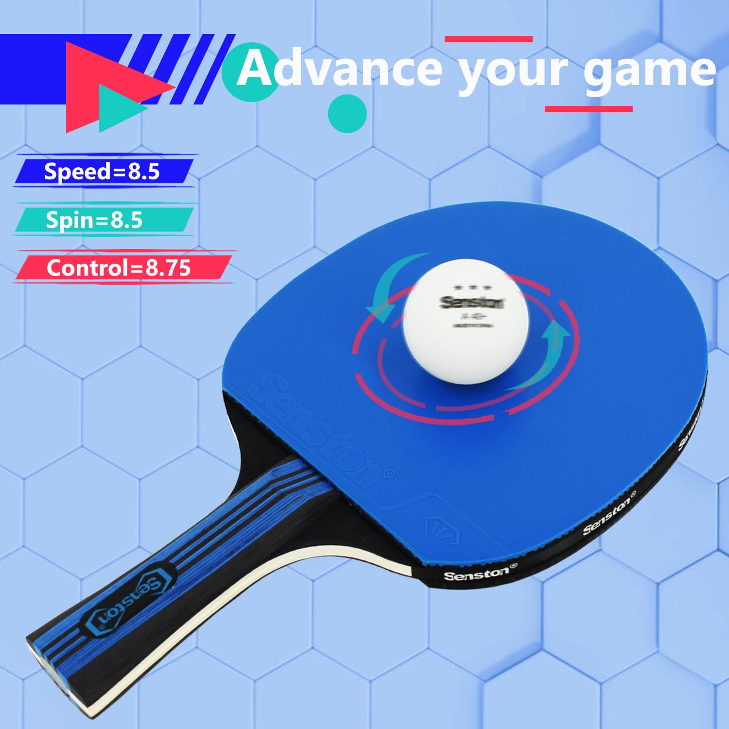 Senston Ping Pong Paddle Set of 2-Pro Premium Table Tennis Paddles