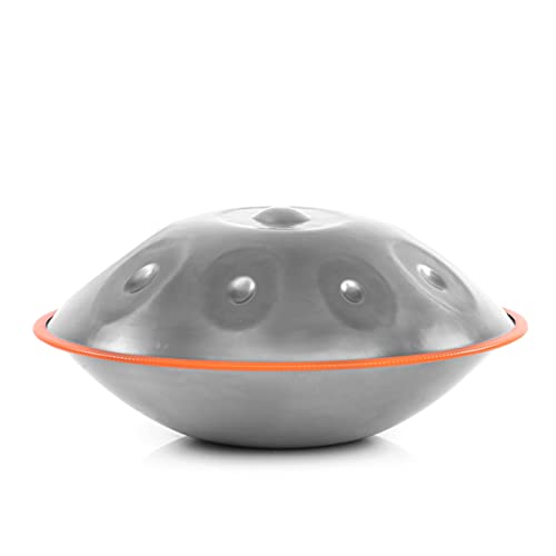 X8 Drums Pro Handpan D Kurd Stainless Steel w/Bag, D3/A3, Bb3, C4, D4, E4, F4, G4, A4, 23 inches, Silver (X8HPDK)