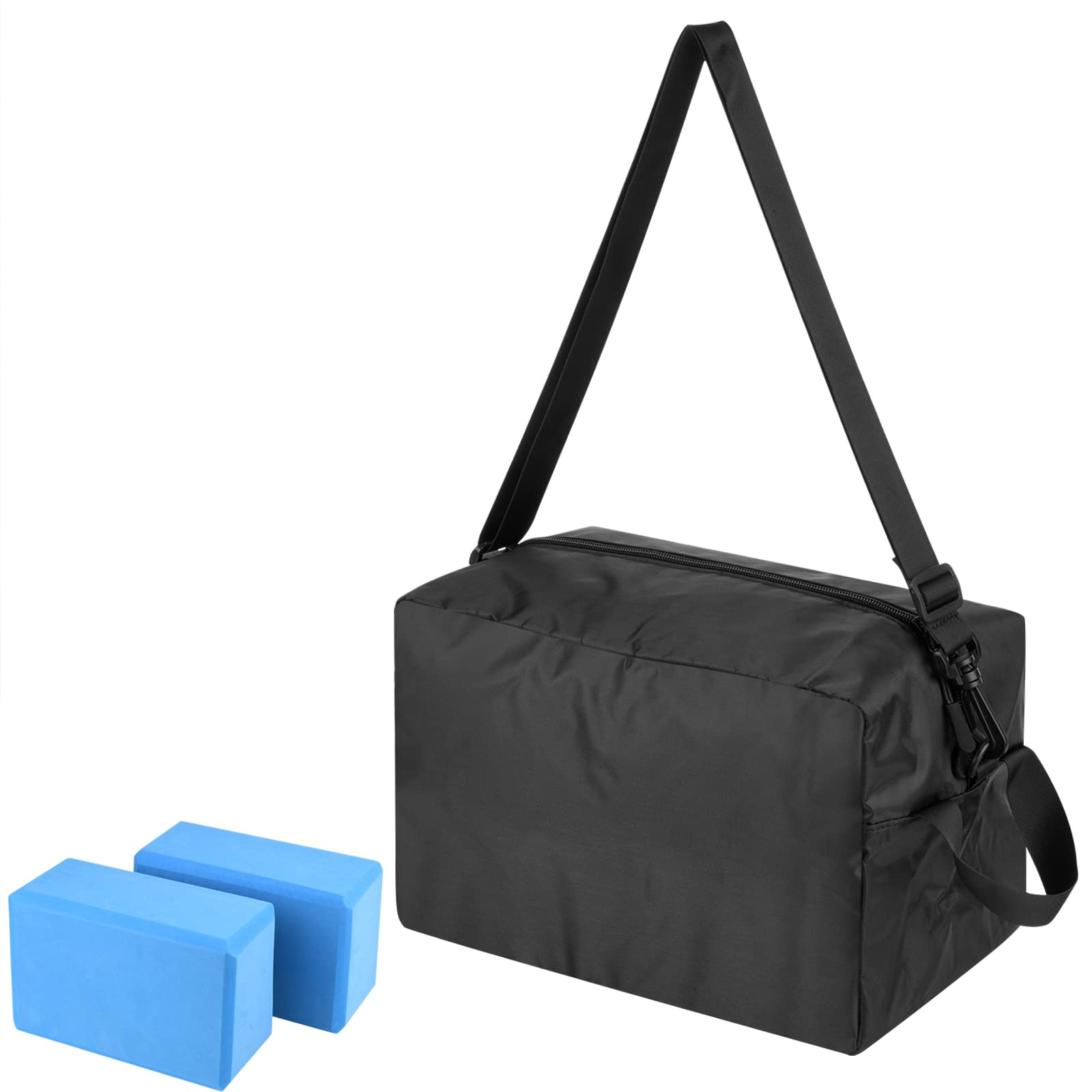 Xxerciz Yoga Blocks Bag Yoga Foam Blocks Bag with Shoulder Strip, Store 2 Pack Yoga Blocks, Lightweight and Durable Multi-Functional Storage Bag (Only Bag)