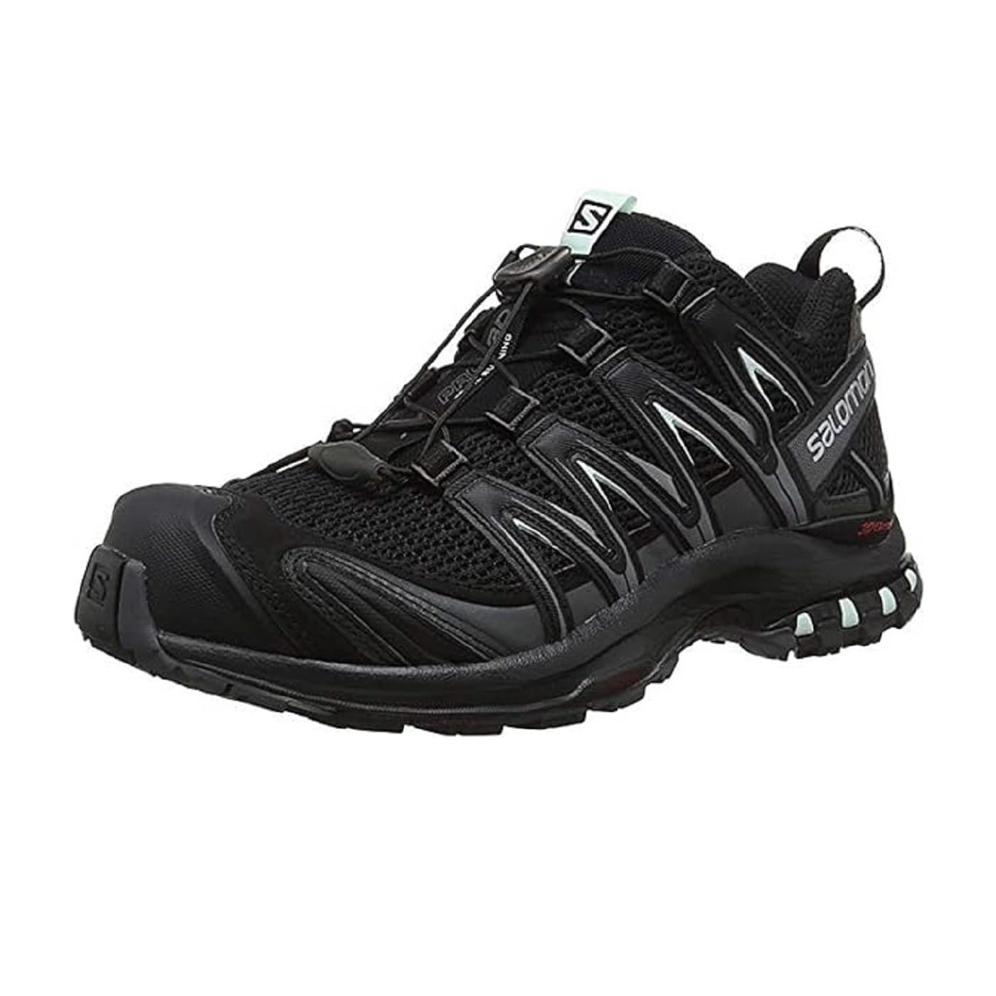 Salomon Women's XA PRO 3D Trail Running Shoes for Women, Black / Magnet / Fair Aqua, 10