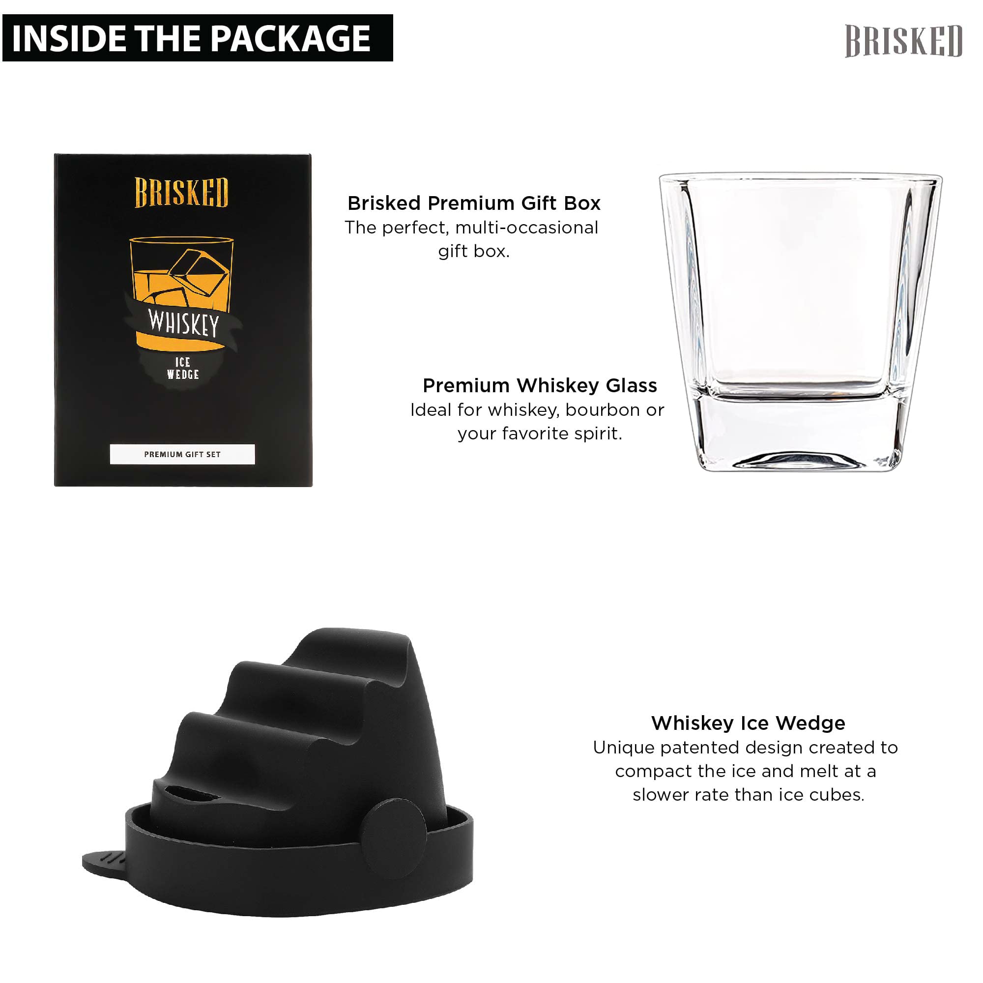 Whiskey Wedge Glass Set | Old Fashioned Whisky | Best Accessories & Gifts for Drinking Bourbon and Scotch | Perfect Whisky Gifts for Men