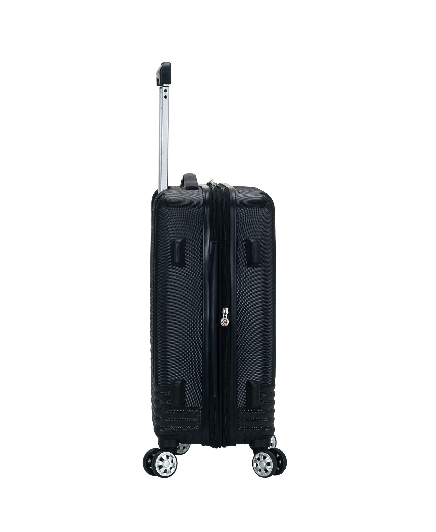 Rockland Star Trail Hardside Spinner Wheel Luggage, Black, Carry-On 20-Inch