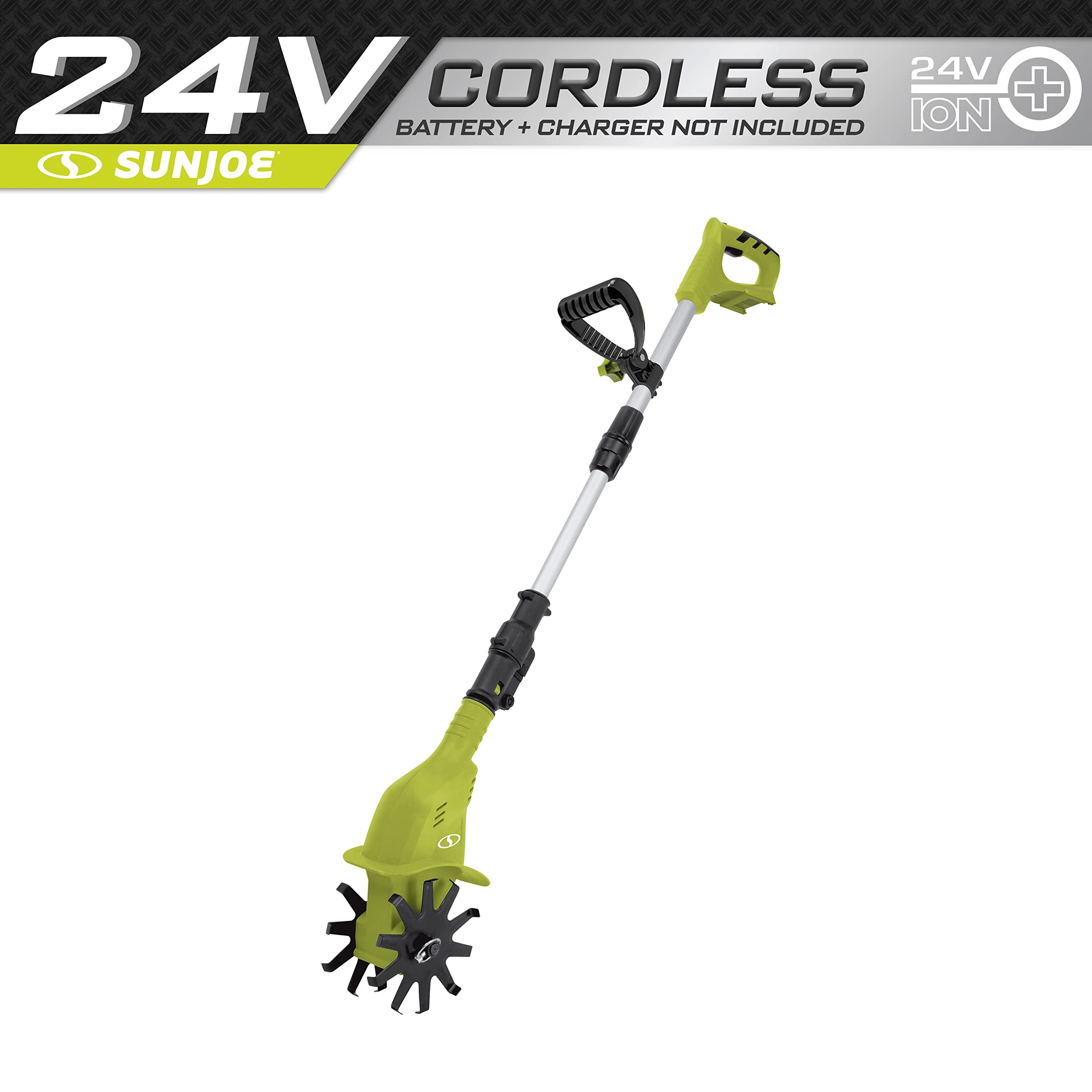 Sun Joe 24V-TLR-CT 24-Volt IONMAX Cordless Garden Tiller/Cultivator With Telescopic Pole, Tool Only