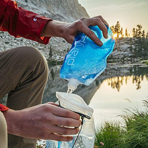 Platypus SoftBottle Flexible Water Bottle with Closure Cap, Gray, 0.5-Liter