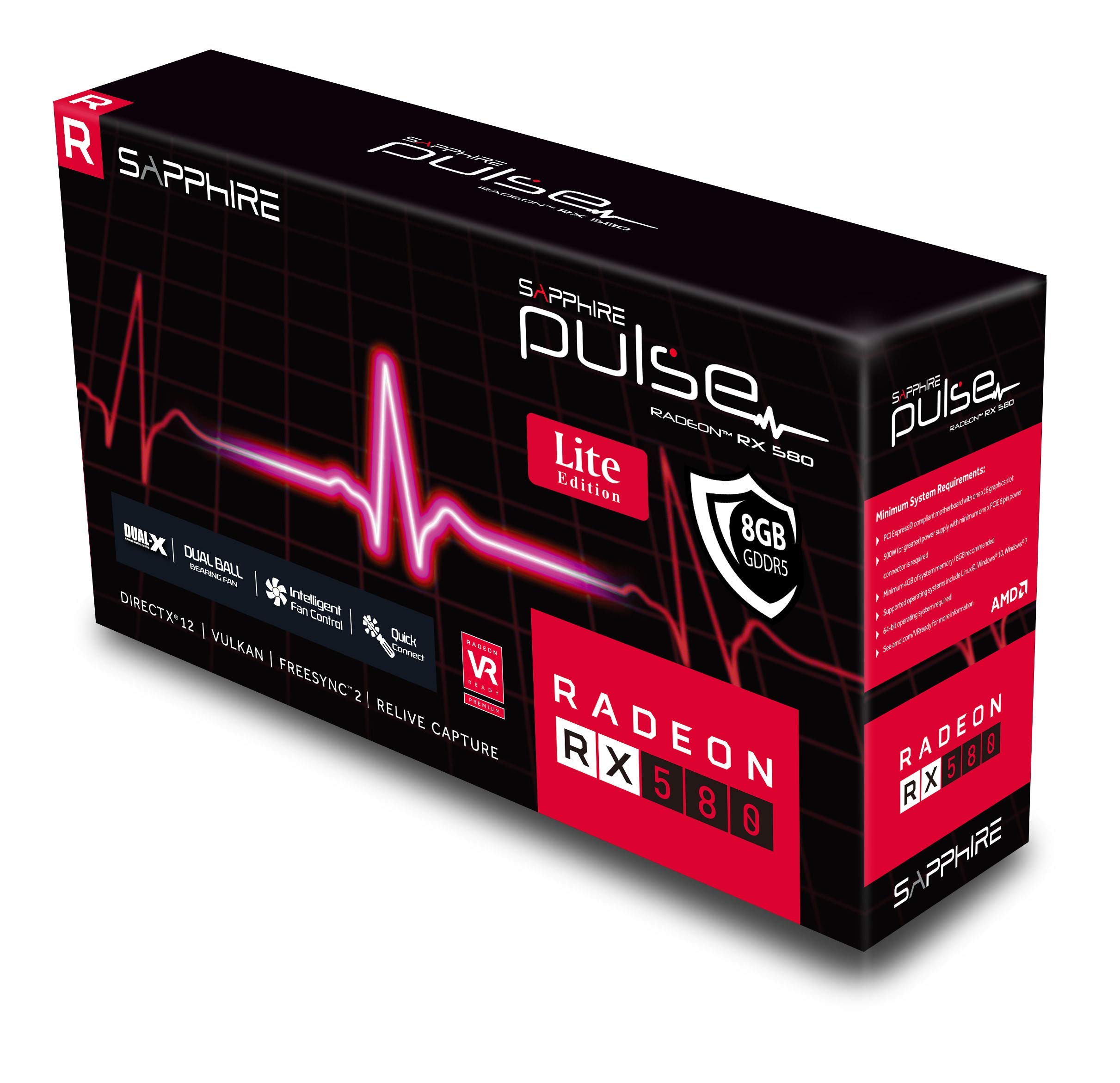 Sapphire Technology 11265-67-20G-cr Sapphire 11265-67-20G Radeon Pulse RX 580 8GB GDDR5 Dual HDMIDual DP OC wBackplate (UEFI) PCI-E Graphics Card (Renewed)