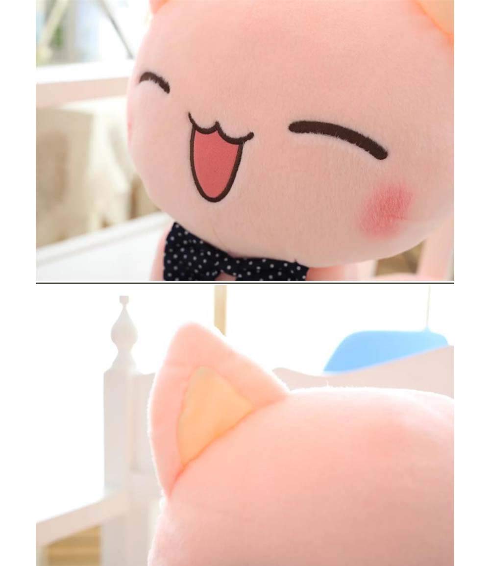 Soft Cat Plush Toy Pink Stuffed Animals Plush Doll, Sitting Height 11"