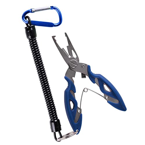 XIDUO Fishing Multifunctional Plier Fishing Lanyards Boating Ropes Camping Secure Pliers Lip Grips Gear Tackle Fish Tools Accessories Bionic (Color : Black)