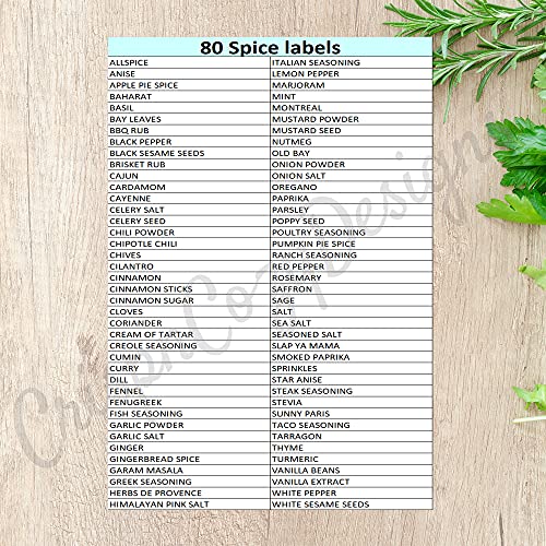 Spice Labels, Waterproof Minimalist Small Spice Jar Decals, Printed Modern Kitchen Herb Organization stickers, Clear Kitchen Pantry labels - Black, White, Silver and Gold (Black, 160 Standard)