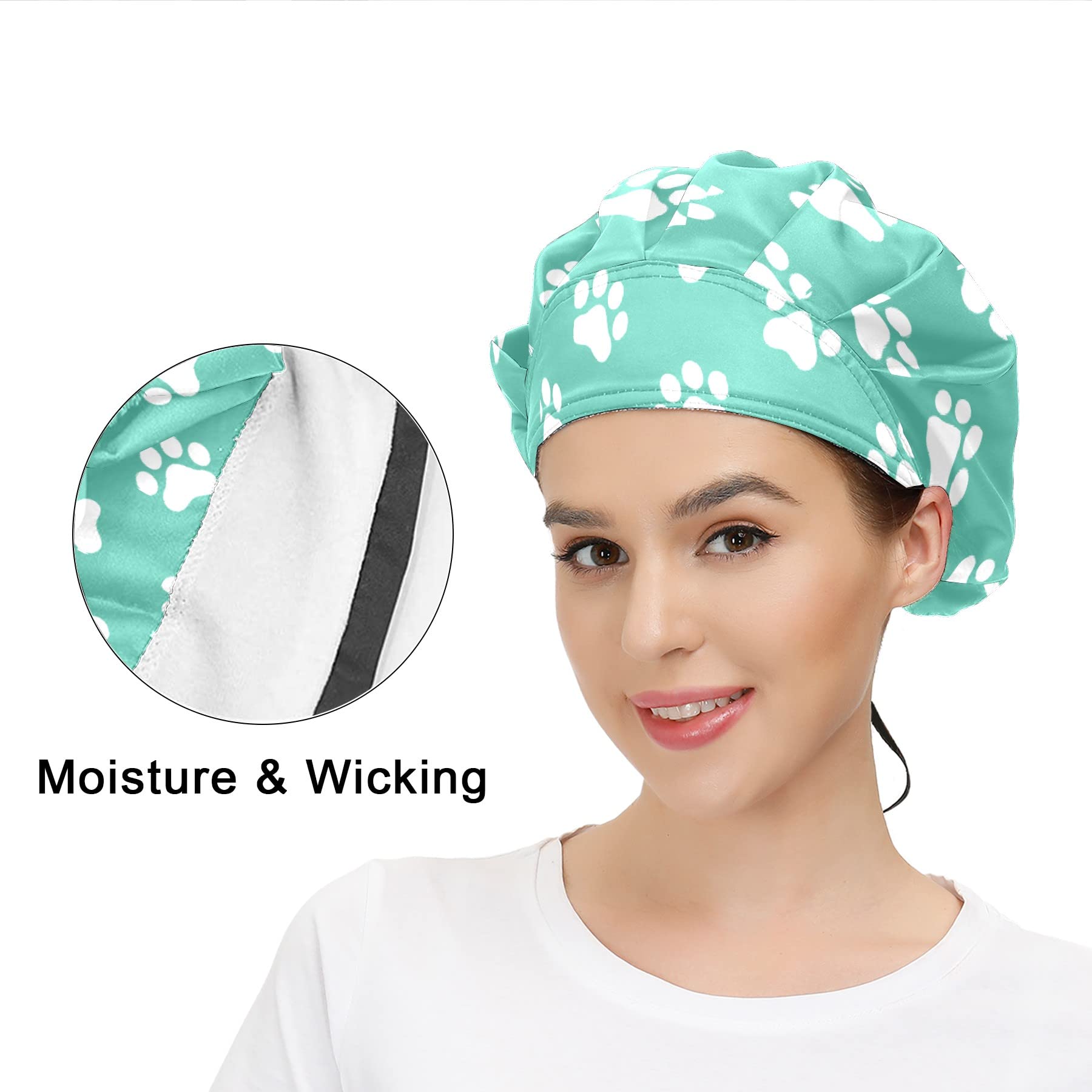 Womens Working Cap with Cotton Sweatband Adjustable Elastic Head Cover Hair Tie Back for Men One Size St Patricks Day Green Clover Leaf