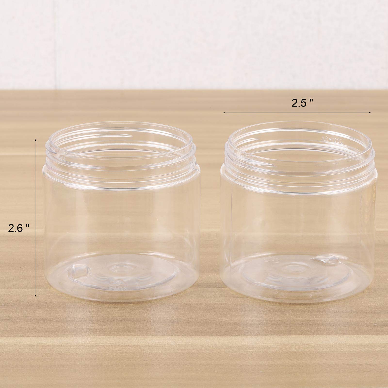 Tecbeauty 12-Pack 280ml Clear Plastic Slime Jars with Lids, Refillable Empty Round Containers for Cosmetics, Lotions, Gold