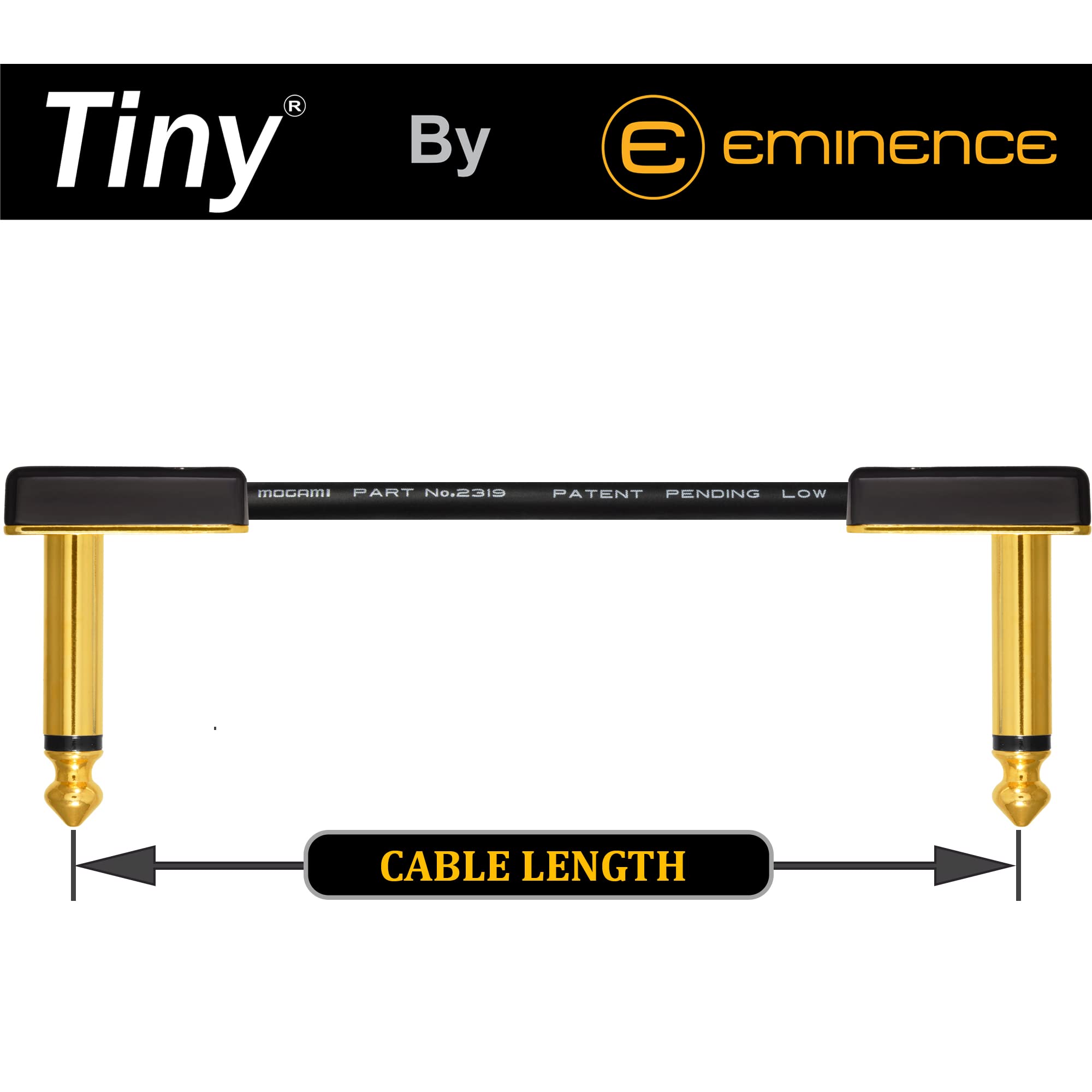 WORLDS BEST CABLES 18 Inch β Pedal, Effects, Patch, Instrument Cable Custom Made Using Mogami 2319 Wire & Eminence Tiny Gold-Plated Angled TS Connectors