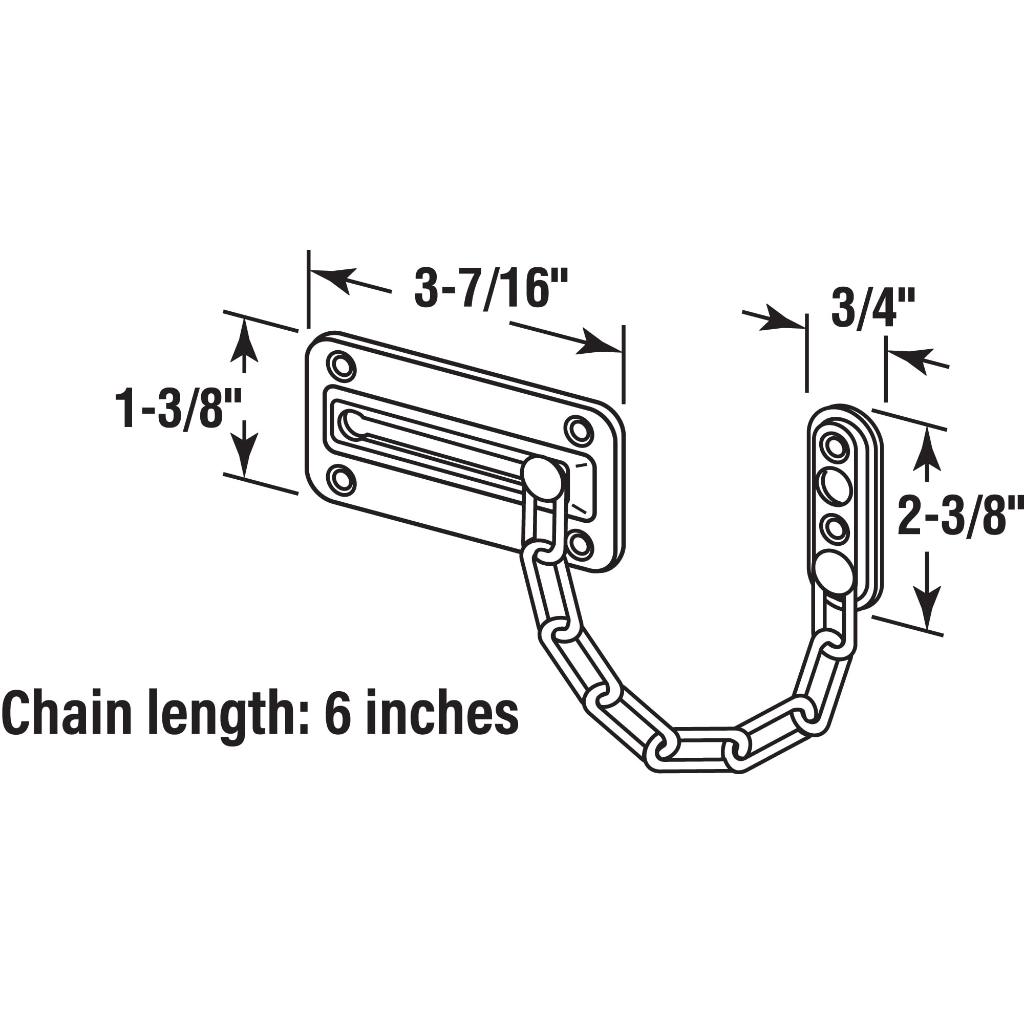 Prime-Line U 9905 Chain Door Guard, Steel with Brass Finish (Single Pack)
